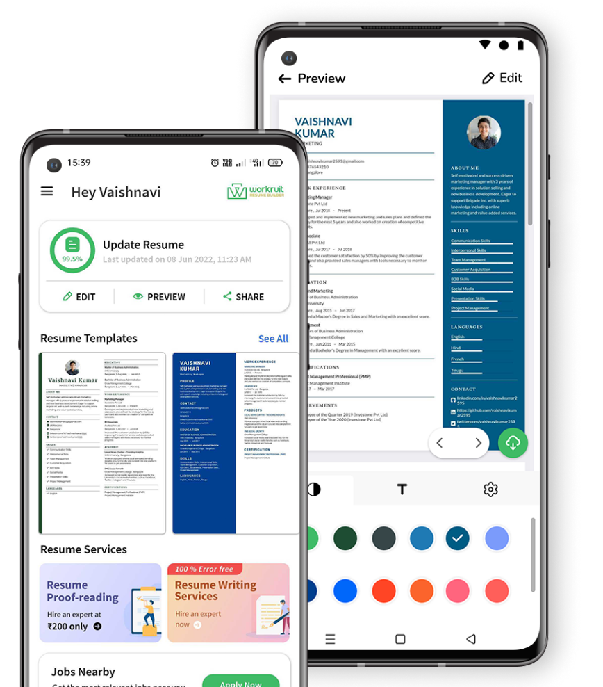 Resume Builder - Create Professional Resume for Free | Workruit