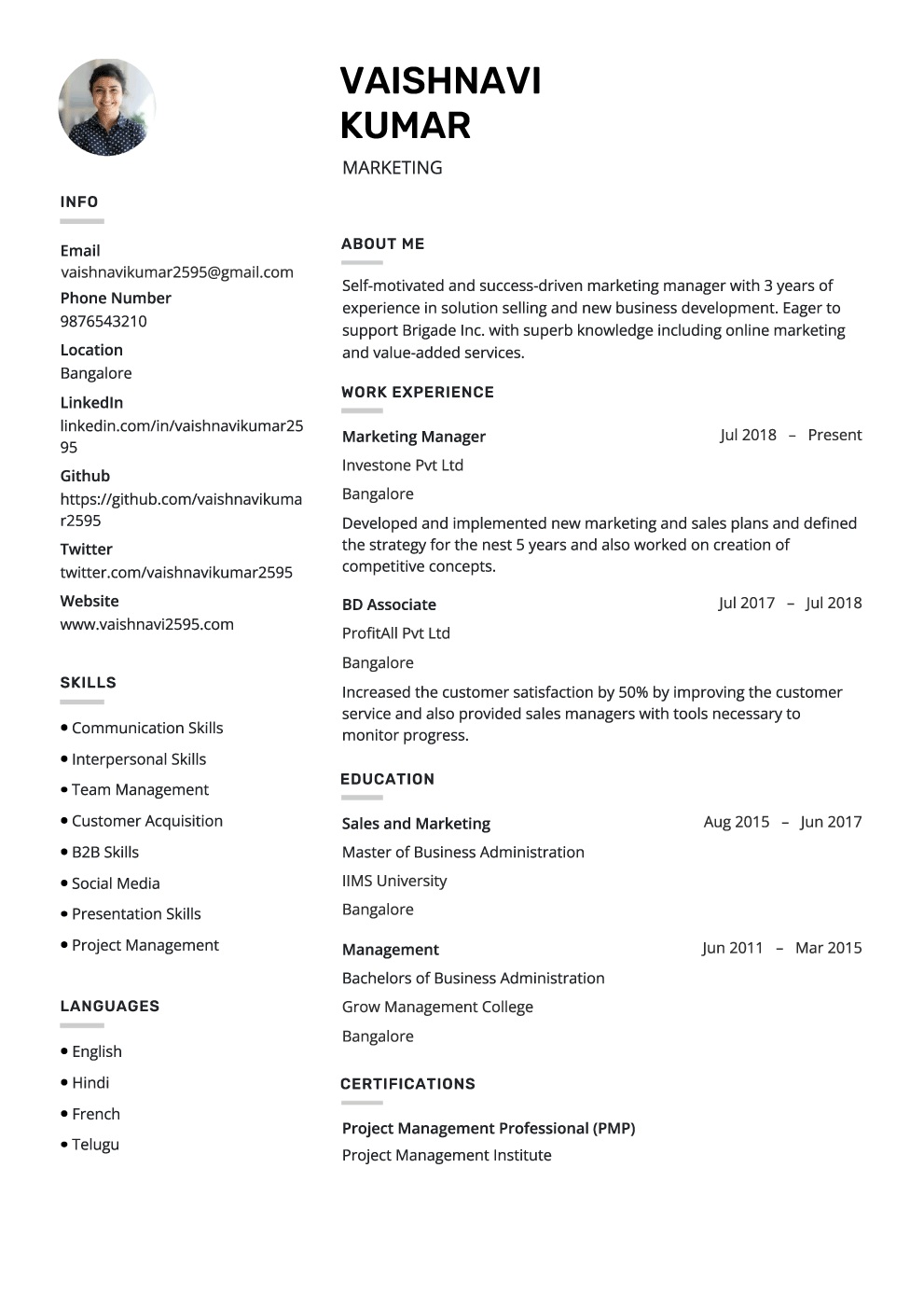Free Resume Templates - Create a Winning Resume | Workruit