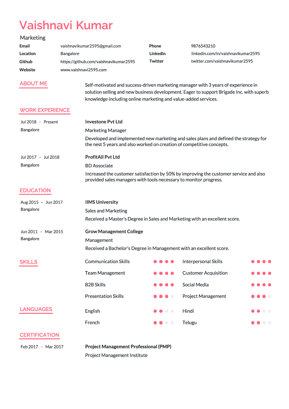 Resume Builder - Create Professional Resume for Free | Workruit